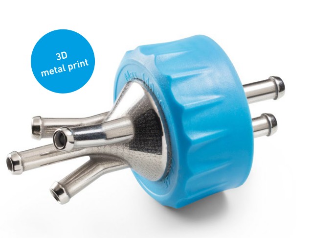 DURAN Connection Cap System GL 45 with cyan PP screw cap, with 4-port ...